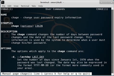 password policies for linux chage command systemconf
