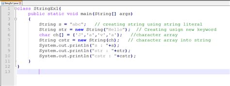 this image describes the basics of strings in java