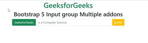 bootstrap 5 input group multiple addons geeksforgeeks