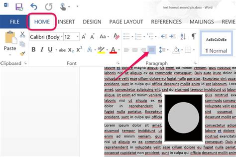how do i wrap text around a picture in a microsoft word