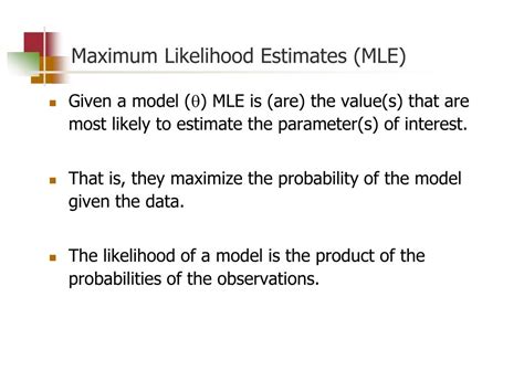 ppt maximum likelihood estimates powerpoint presentation free
