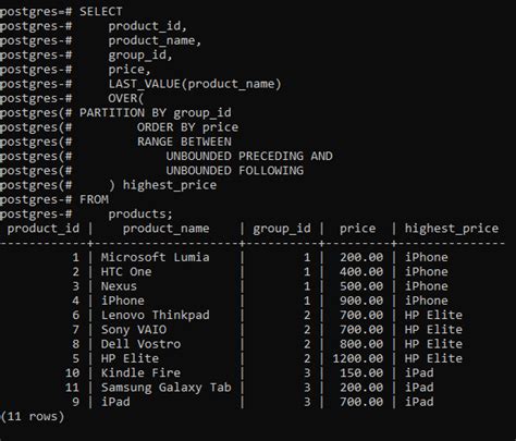 postgresql last value function geeksforgeeks