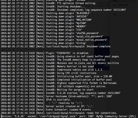 macos mysql server does not shutdown with the error the server