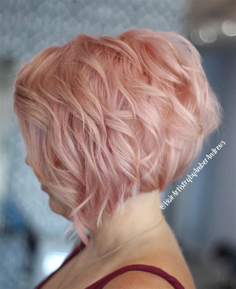 Pink Bob Rose Gold Bob Wavy Bob Fashion Hair Hair Styles Wavy Bob
