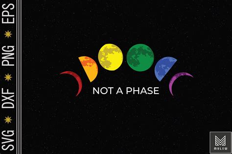 Not A Phase Moon Lgbt Gay Pride By Mulew Art Thehungryjpeg