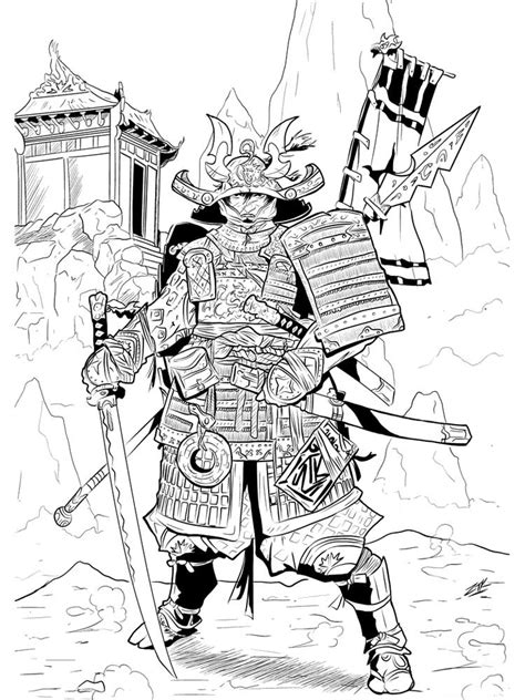 samurai pages for adults coloring pages