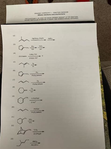 Solved Organic Chemistry Practice Exercise Alkene
