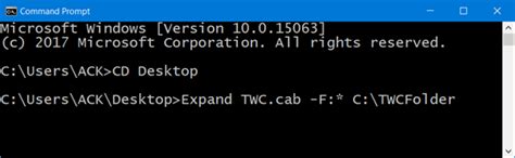 how to extract cab file using command line tools in windows 11 10