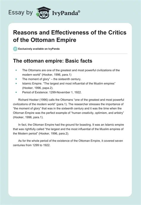Reasons And Effectiveness Of The Critics Of The Ottoman Empire 2714
