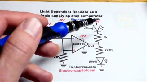 light dependent resistor ldr sensor improved lm358 single supply op amp