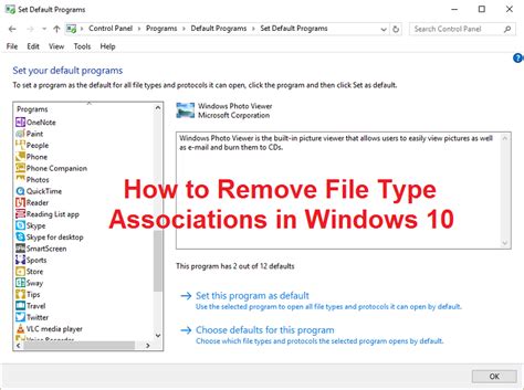 how to remove file type associations in windows 10 troubleshooter
