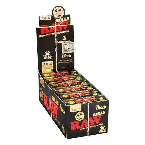 Raw Rolls Classic Black King Size Wide Rolling Paper 3 Meter Roll 1