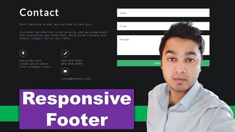 how to create a responsive footer using html and css only youtube
