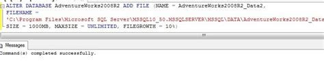 how to add a database file to a mirrored sql server database
