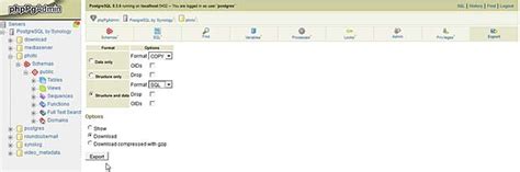 synology photostation postgresql database internet with a brain