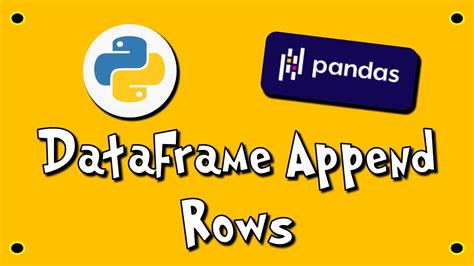 pandas dataframe append rows 14 youtube