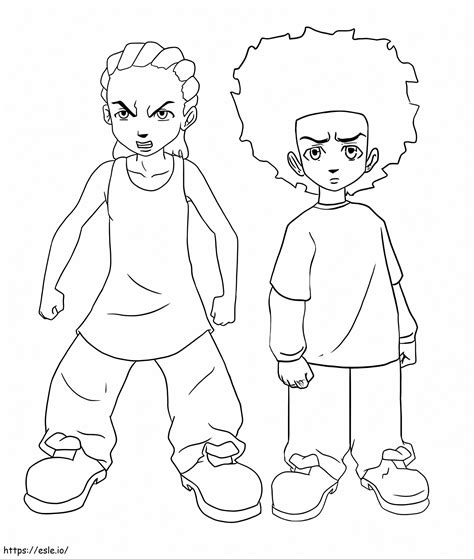 Riley E Huey Freeman De Boondocks Coloring Pages Boondocks Coloring