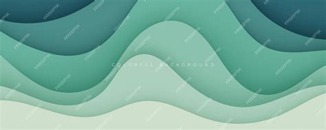 Premium Vector Abstract Green Wavy Dimension Layers Background Vector