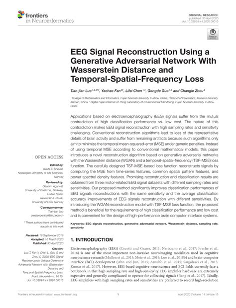 pdf eeg signal reconstruction using a generative adversarial network