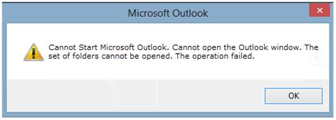 outlook 2016 the set of folders cannot be opened error fix