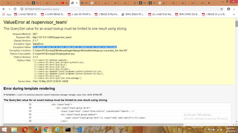 django the queryset value for an exact lookup must be limited to one