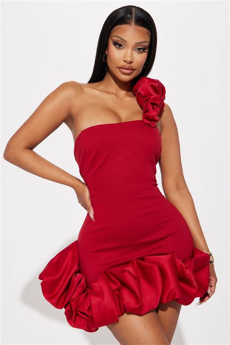 Wilma Ruffle Mini Dress Red Fashion Nova Dresses Fashion Nova