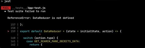 reactjs jest test datareducer is not defined stack