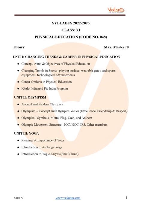 Education Pdf 112720 Cbse Class 11 Physical Education Syllabus