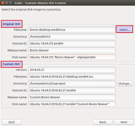 how to create custom live cd image using cubic on ubuntu