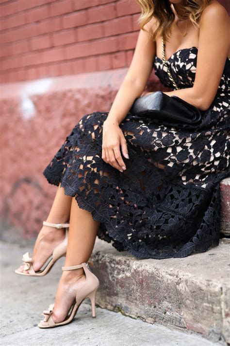 Black Lace Midi Dress Lace Dress Fashion