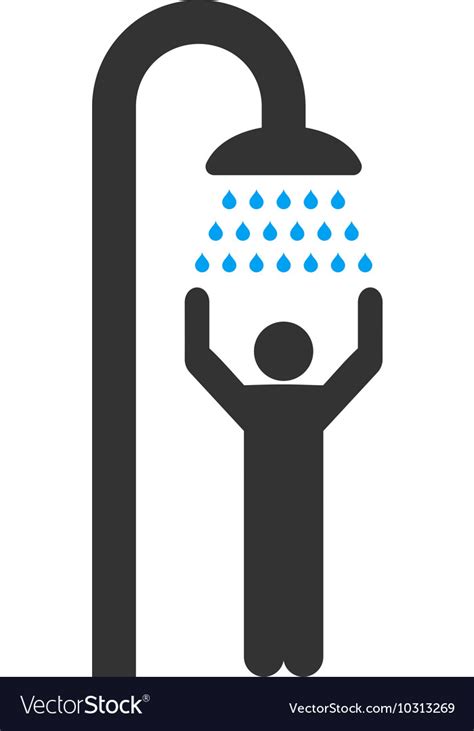 Man Under Shower Flat Icon Royalty Free Vector Image