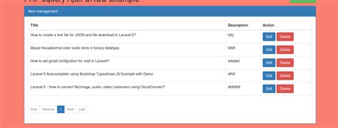 laravel crud demo solufind