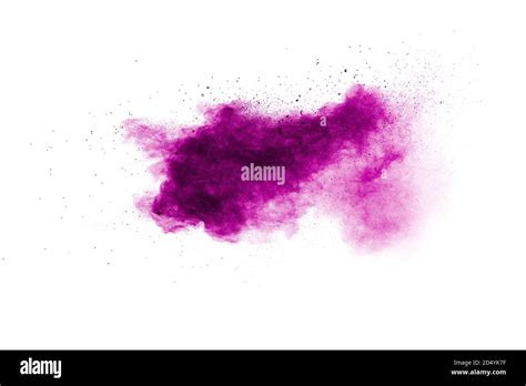 Pink Dust Splatter On Background Pink Powder Explosion On White