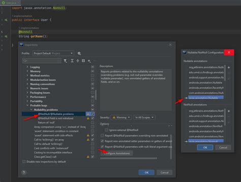 在 intellij idea 中实现方法时，org jetbrains annotations notnull 而不是 javax