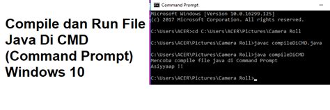 cara compile dan run program java di cmd windows menulis