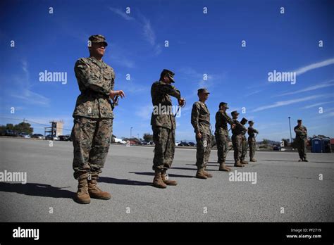 U S Marines Practice Proper Sword Manual During Corporals Course On