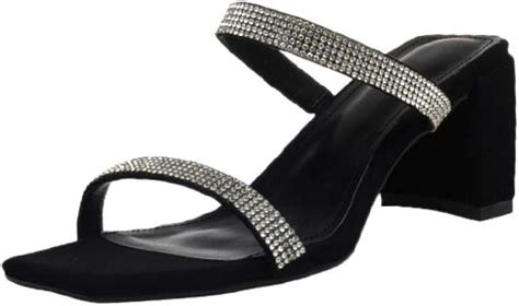 Annieshoe Pantoletten Damen Elegant Glitzer Comfort Strass Sandalen