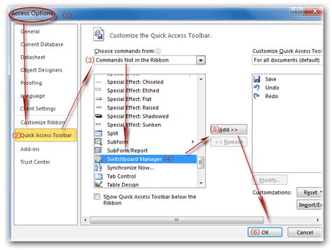 where is switchboard manager in access 2007 2010 2013