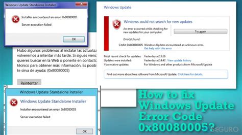 ¿cómo Solucionar El Código De Error 0x80080005 De Windows Update