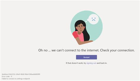 microsoft teams failed to connect to settings endpoint