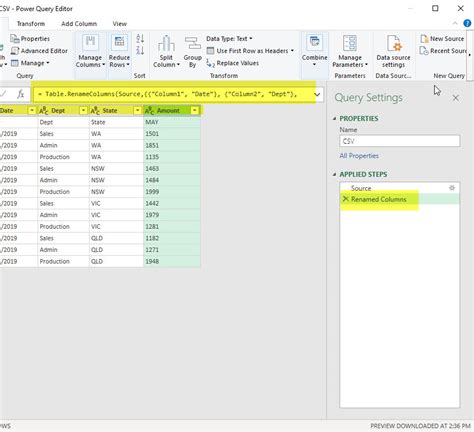 promoting headers issue in power query a4 accounting
