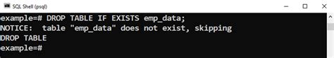 postgresql drop if exists vs drop commandprompt inc