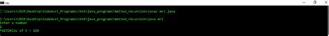 java program to find factorial of a given number using