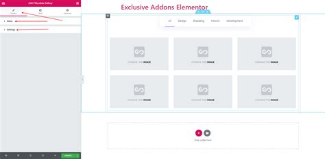 how to configure and style filterable gallery widget with elementor