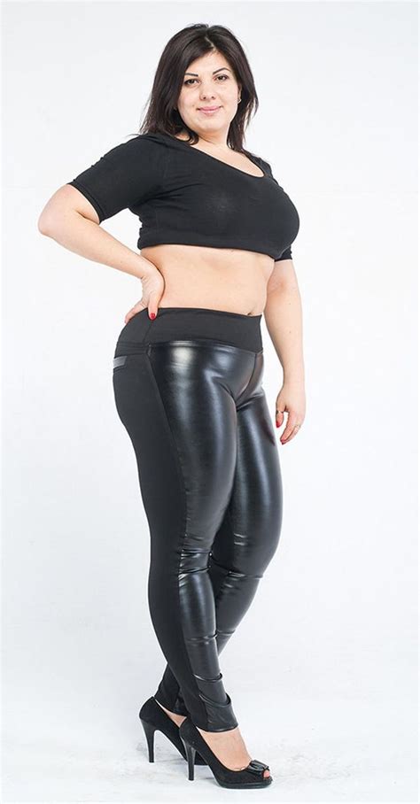 Leggings With Leather Inserts And High Waist Tightening Black Leggings