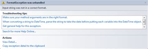 dot net tips and tricks c c sharp tips and tricks input string was not