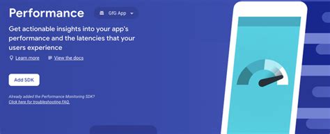 how to use performance console in firebase with android geeksforgeeks