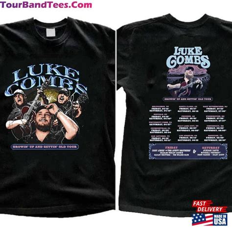 Luke Combs 2024 Tour Growing Up And Getting Old T Shirt Merch Country