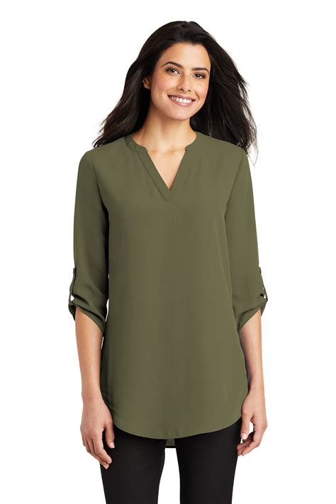 Port Authority Womens 3 4 Sleeve Tunic Blouse Product Sanmar