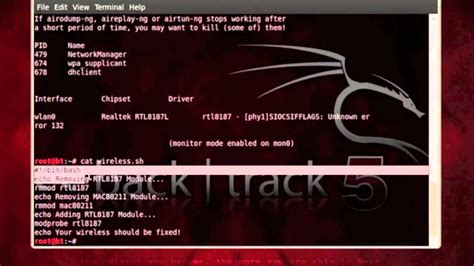 backtrack 5 fixing rtl8187 unknown 132 error youtube